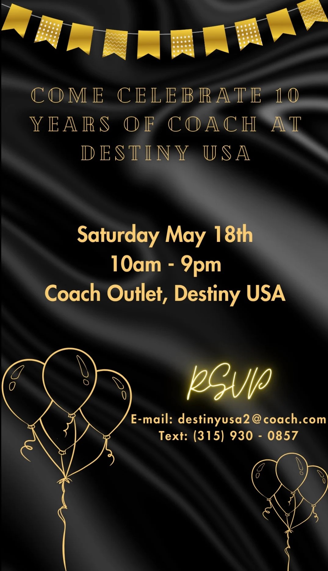 Coach Outlet 10th Anniversary Event - Destiny USA